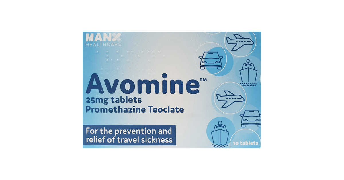 Avomine Tablets 25mg 10Pk: Prevent & Stop Travel Sickness