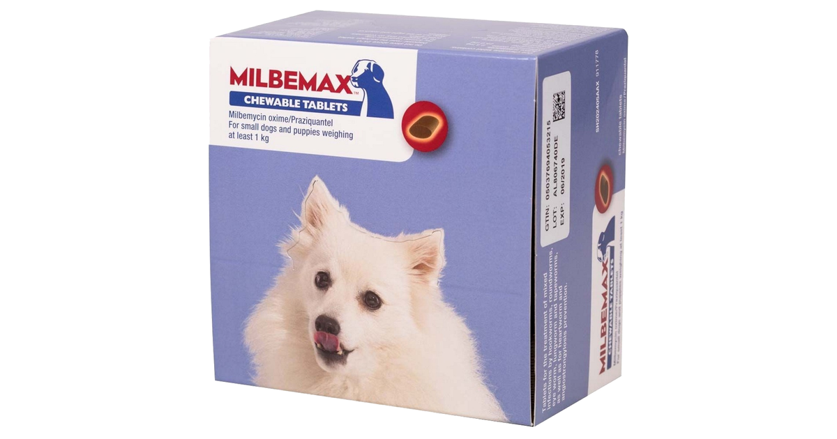 Milbemax 2.5/25mg Chewable Tablets for Small Dogs & Puppies Pack of 4