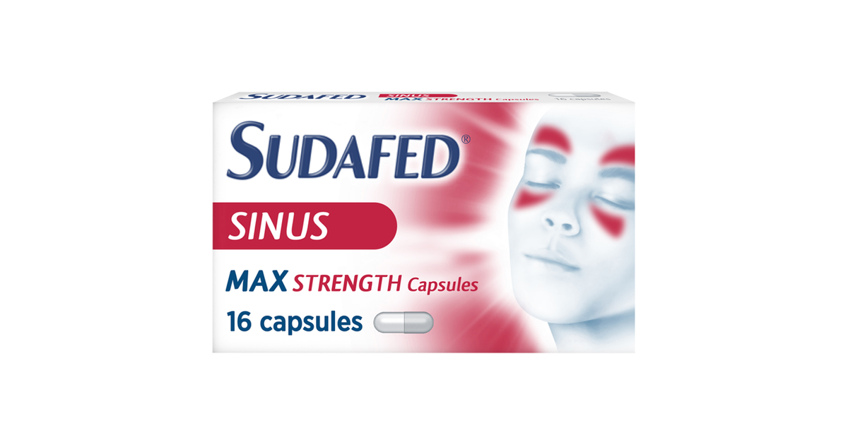 Sudafed Sinus Max Strength Capsules Pack of 16