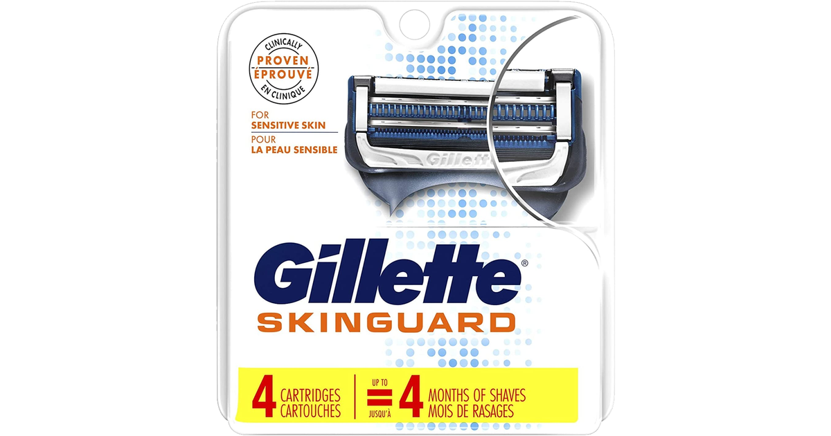 Gillette SkinGuard Sensitive Razor Blades Pack of 4