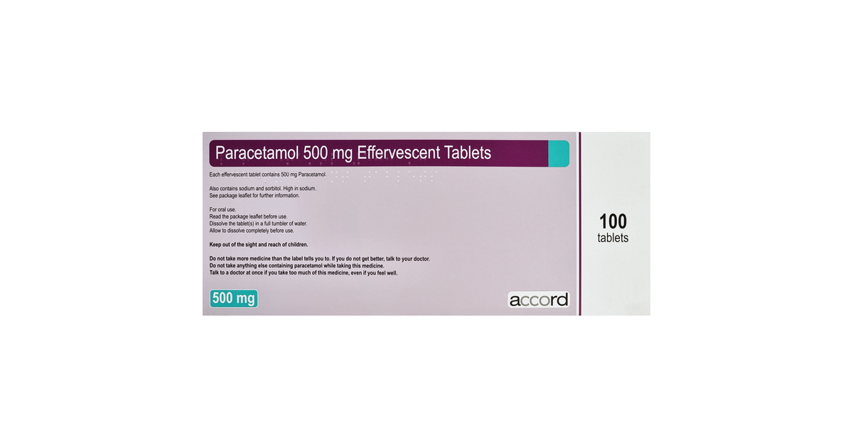 Paracetamol 500mg Effervescent Tablets Pack of 100