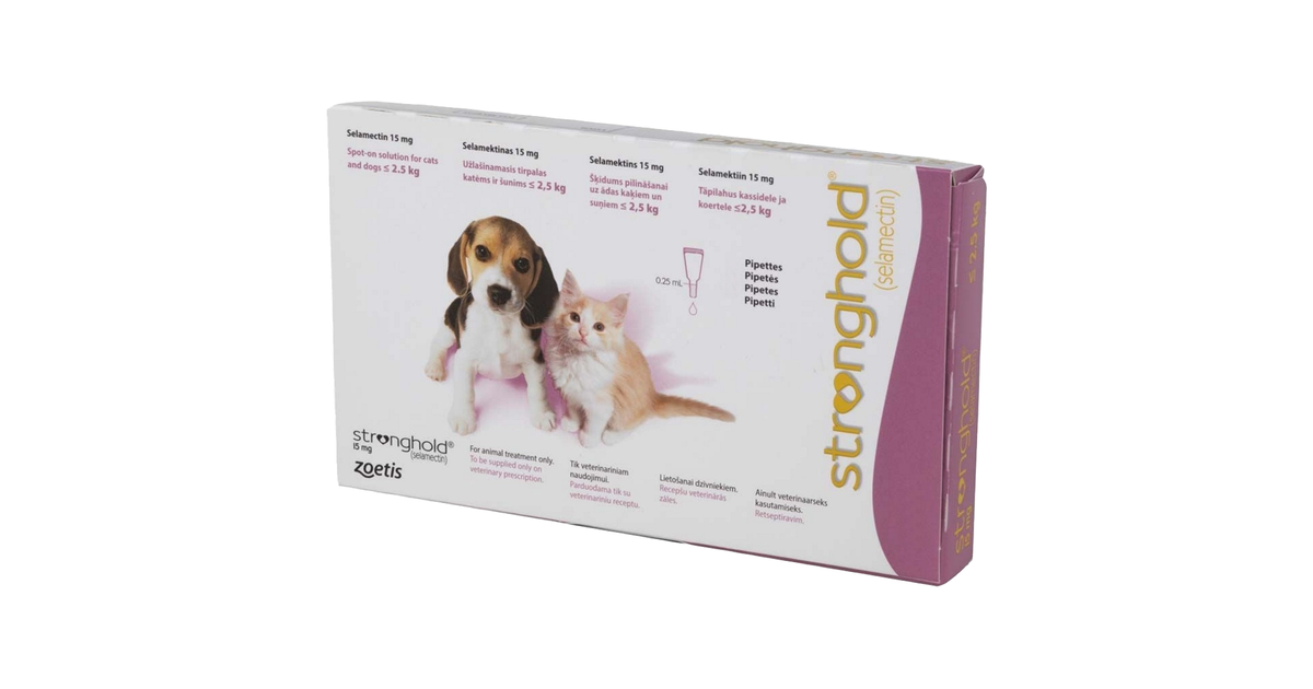 Stronghold Spot-On Solution for Puppies and Kittens ≤ 2.5kg 15mg ...