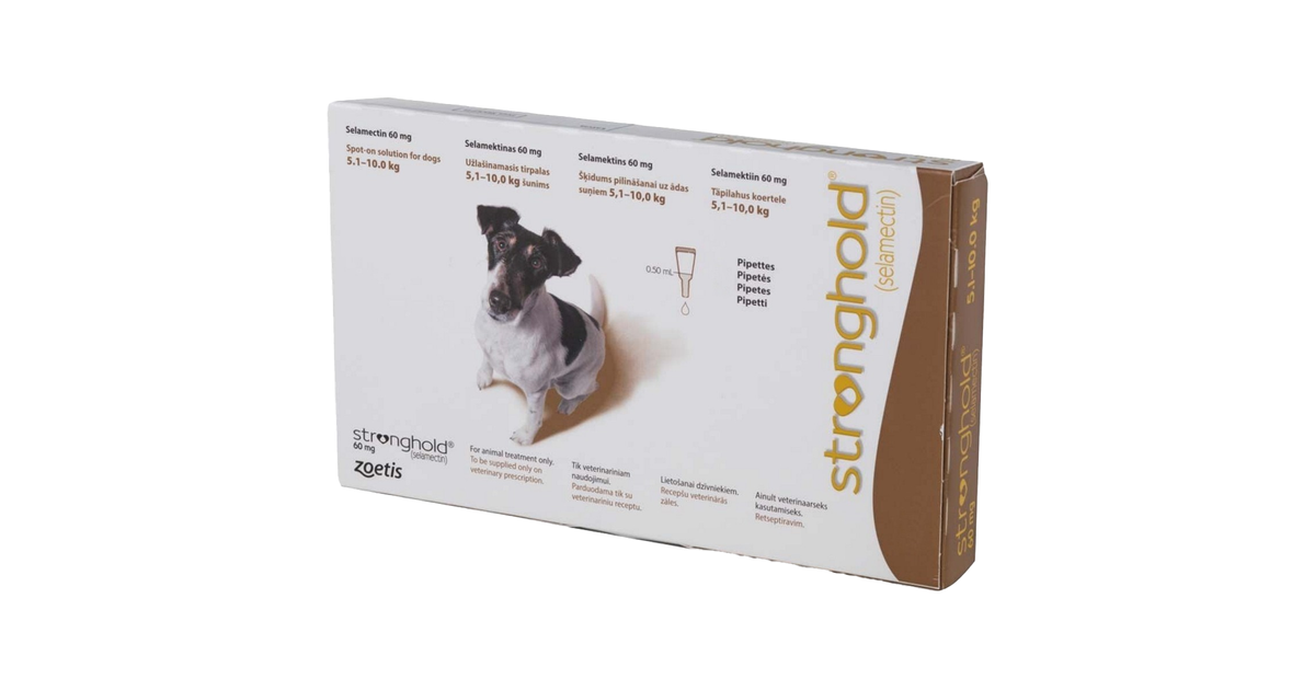 Stronghold Spot-On Solution for Small Dogs 5.1 - 10kg 60mg Pipettes ...