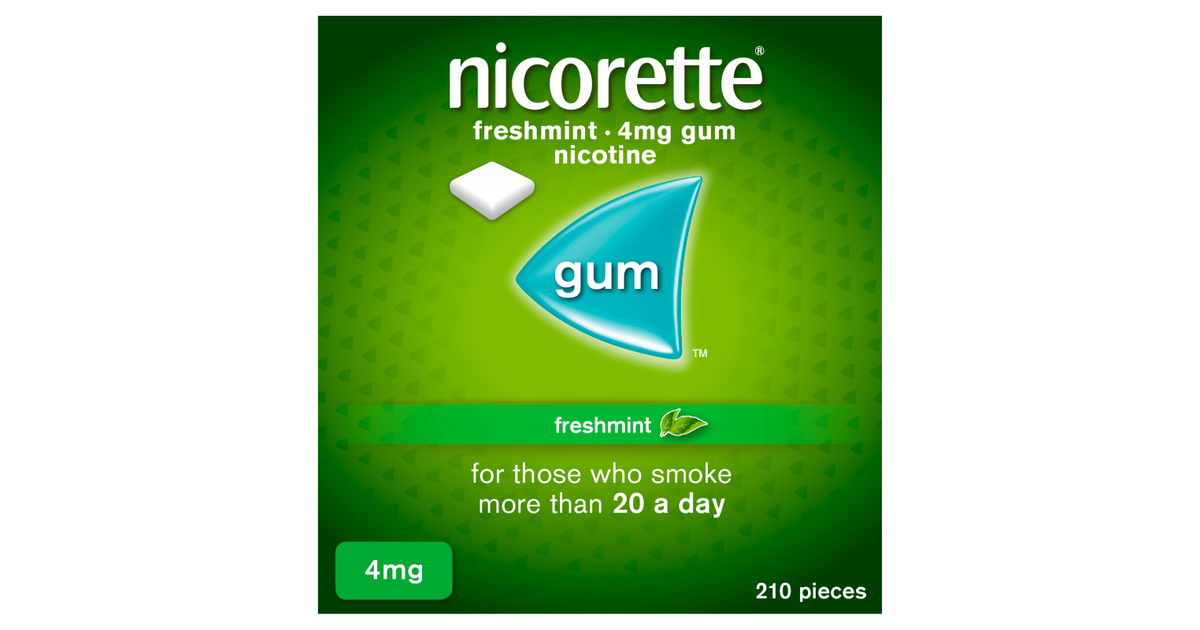Nicorette Freshmint 4mg Gum 210: Quit Smoking Aid UK