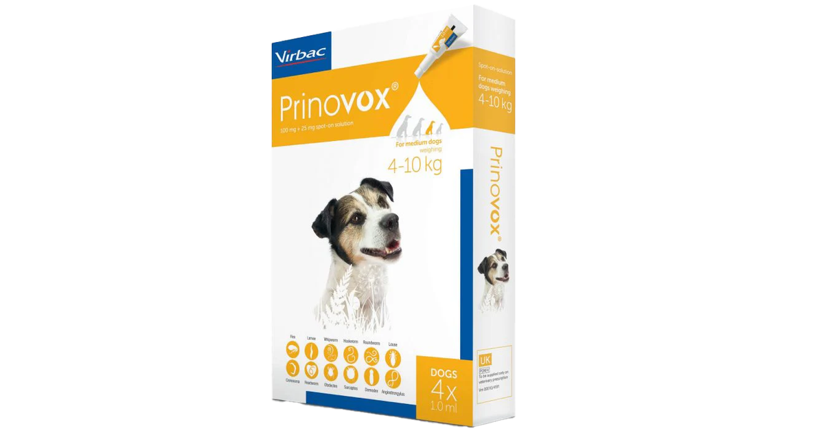 Prinovox Spot-On Medium Dog 4 – 10kg Pack of 4