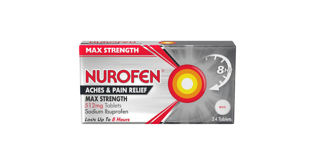 Nurofen Max Strength Joint & Back Pain 512mg Tablets Pack of 24