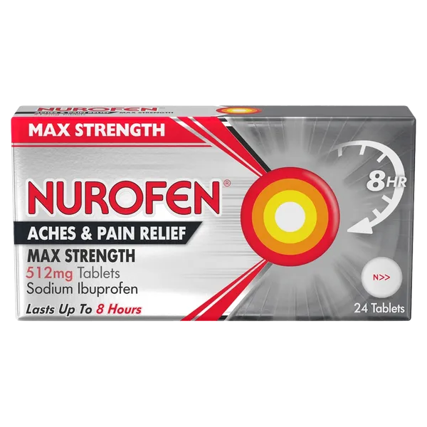 Nurofen Max Strength Joint & Back Pain 512mg Tablets Pack of 24