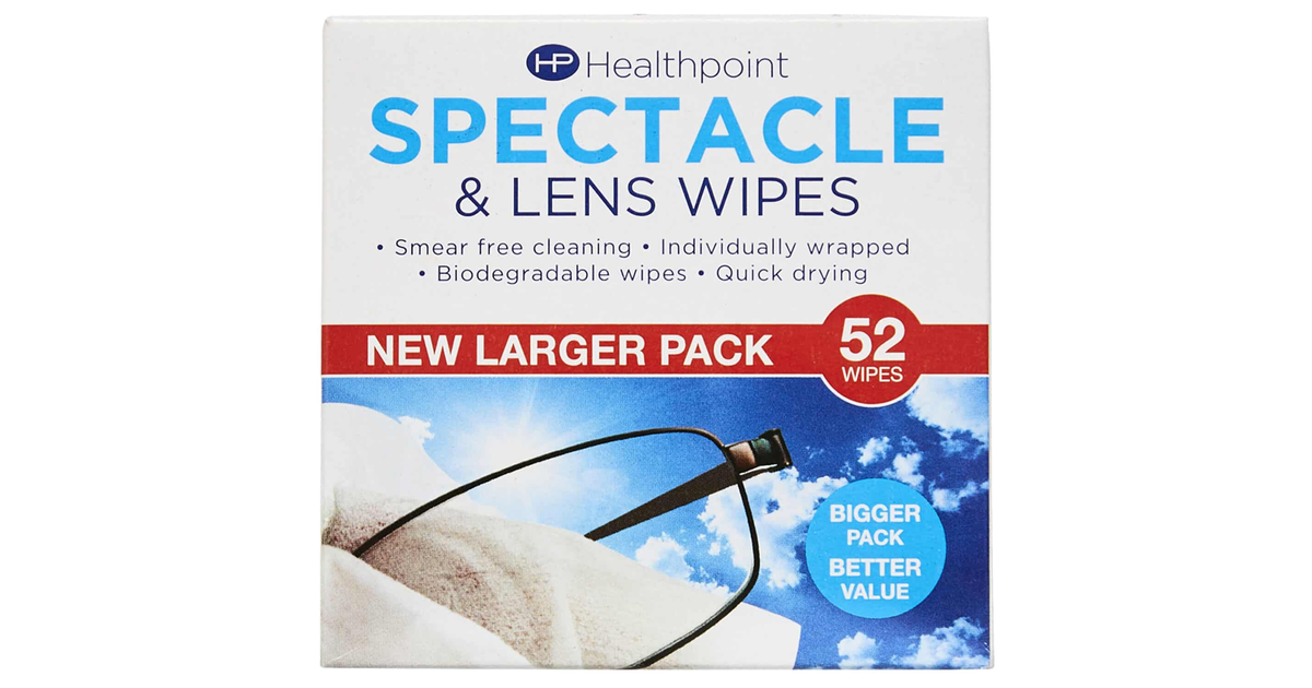 Healthpoint Spectacle & Lens Wipes Pack of 52