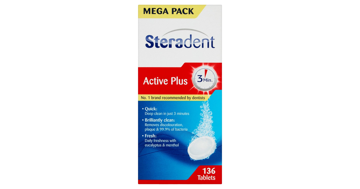 Steradent Active Plus Tablets Pack of 136