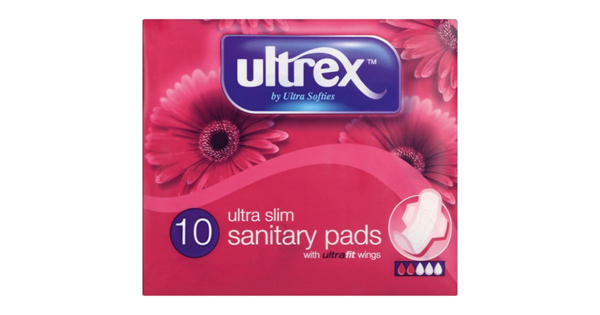 Ultrex Ultra Slim Sanitary Pads with Wings Pack of 10