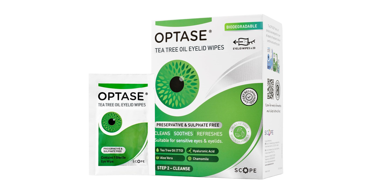 Optase Tea Tree Oil Eyelid Cleansing Wipes Pack of 20