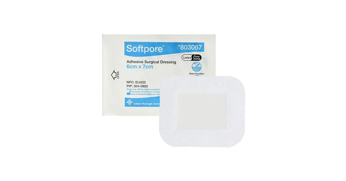 Softpore Adhesive Surgical Dressing 6cm x 7cm Single