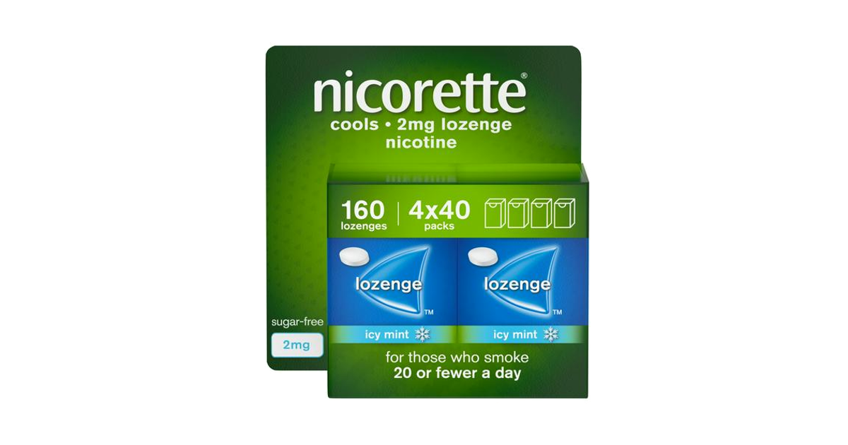 Nicorette® Cools 2mg Lozenge Icy Mint 4 x 40 Lozenges (Stop Smoking Aid)