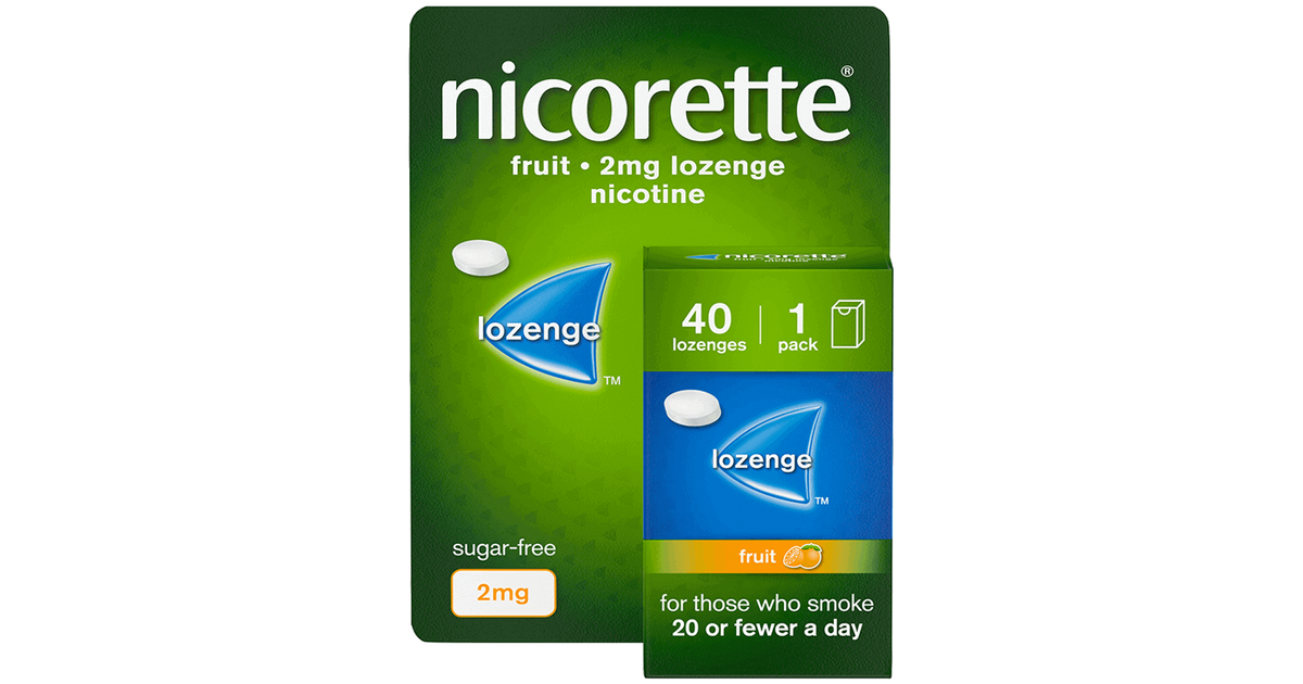 Nicorette® 2mg Lozenge Fruit 1 x 40 Lozenges (Stop Smoking Aid)