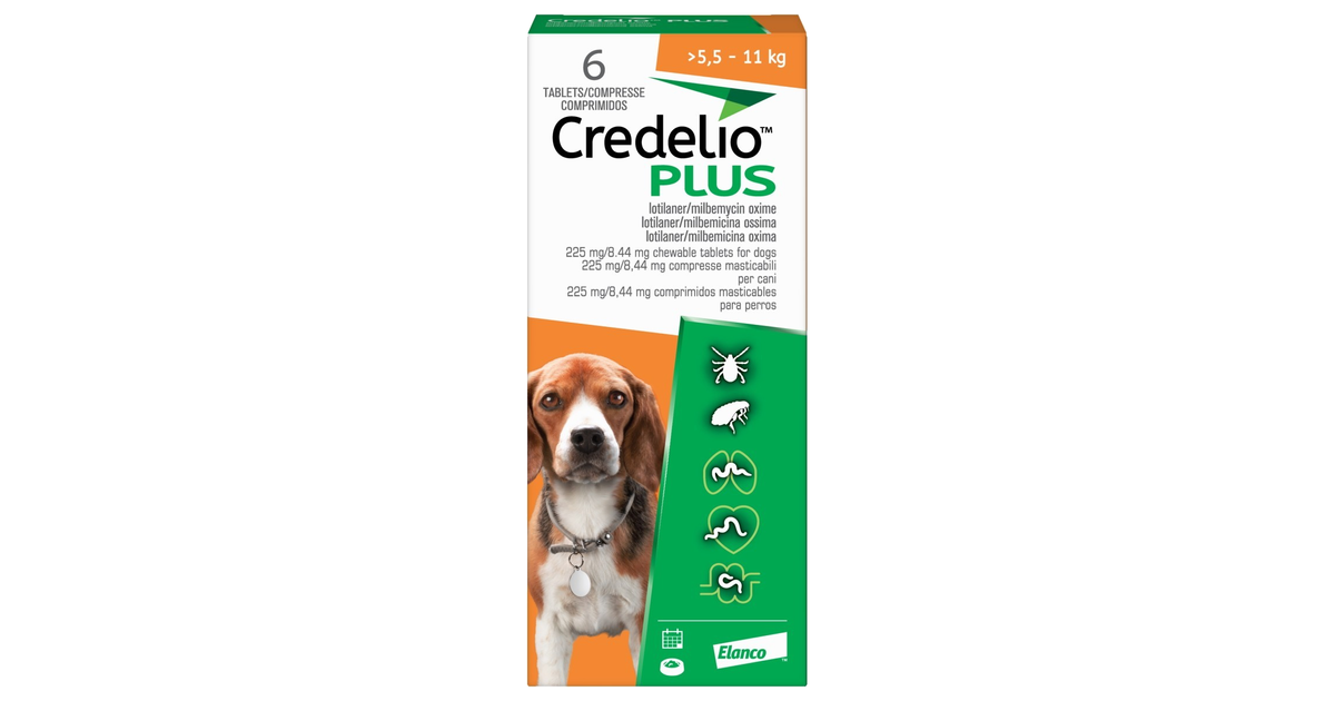 Credelio Plus 225mg/8.44mg for Dogs - Flea, Tick & Worm Protection