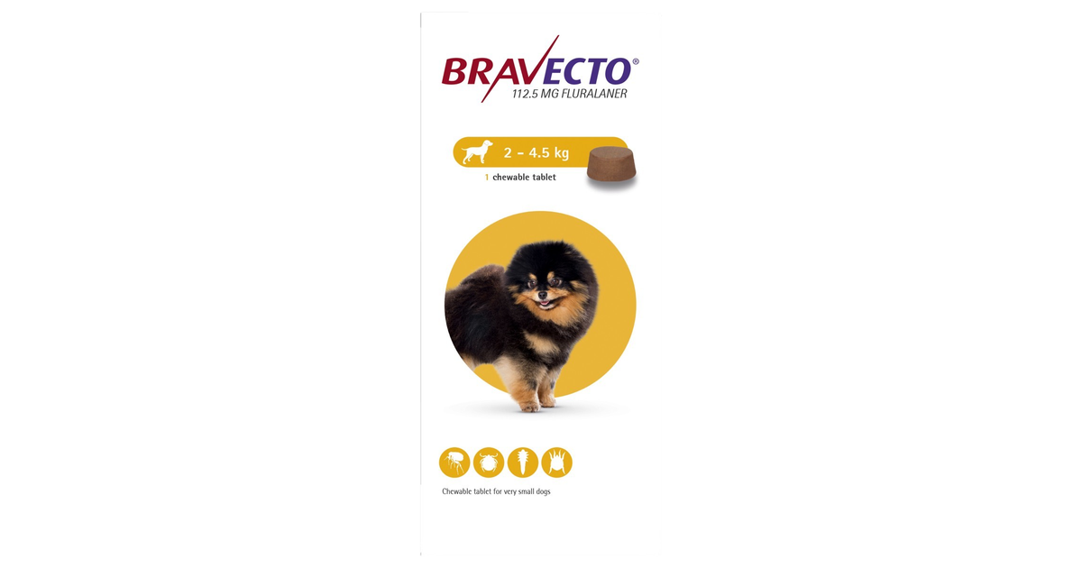 Bravecto Tablet 112.5mg for Toy Dogs 2 - 4.5kg