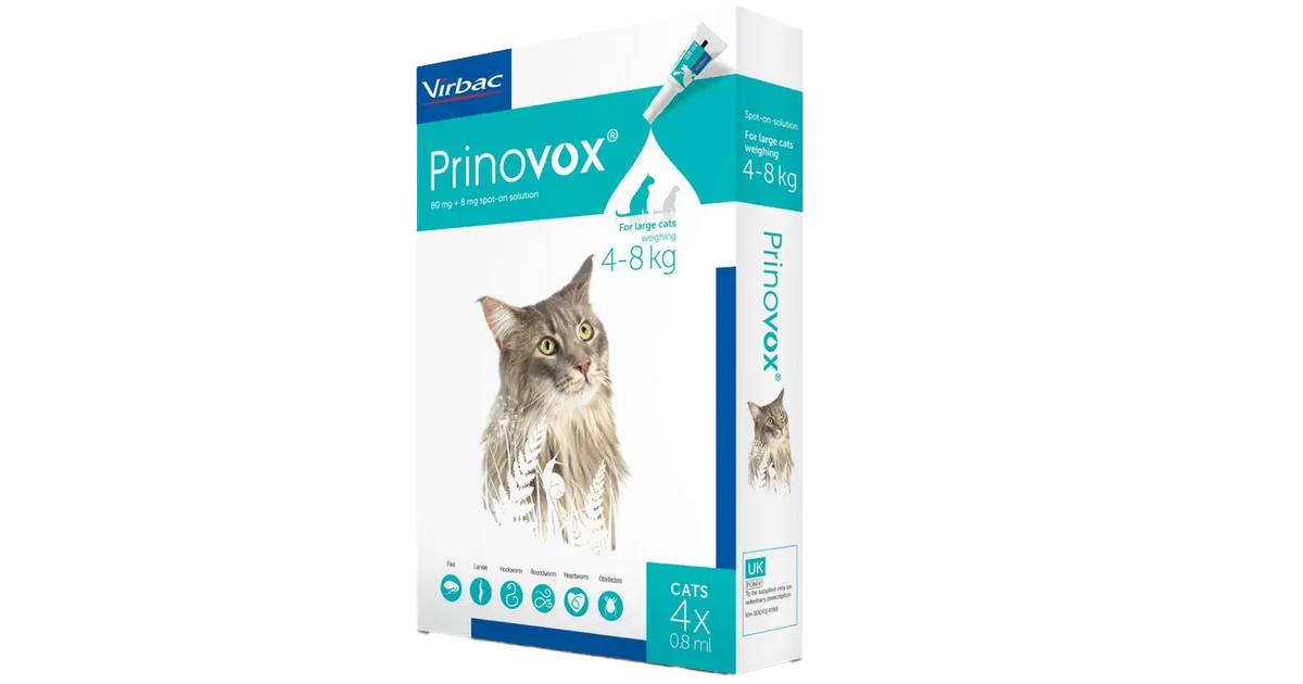 Prinovox Spot-On Large Cats 4kg-8kg Pack of 4