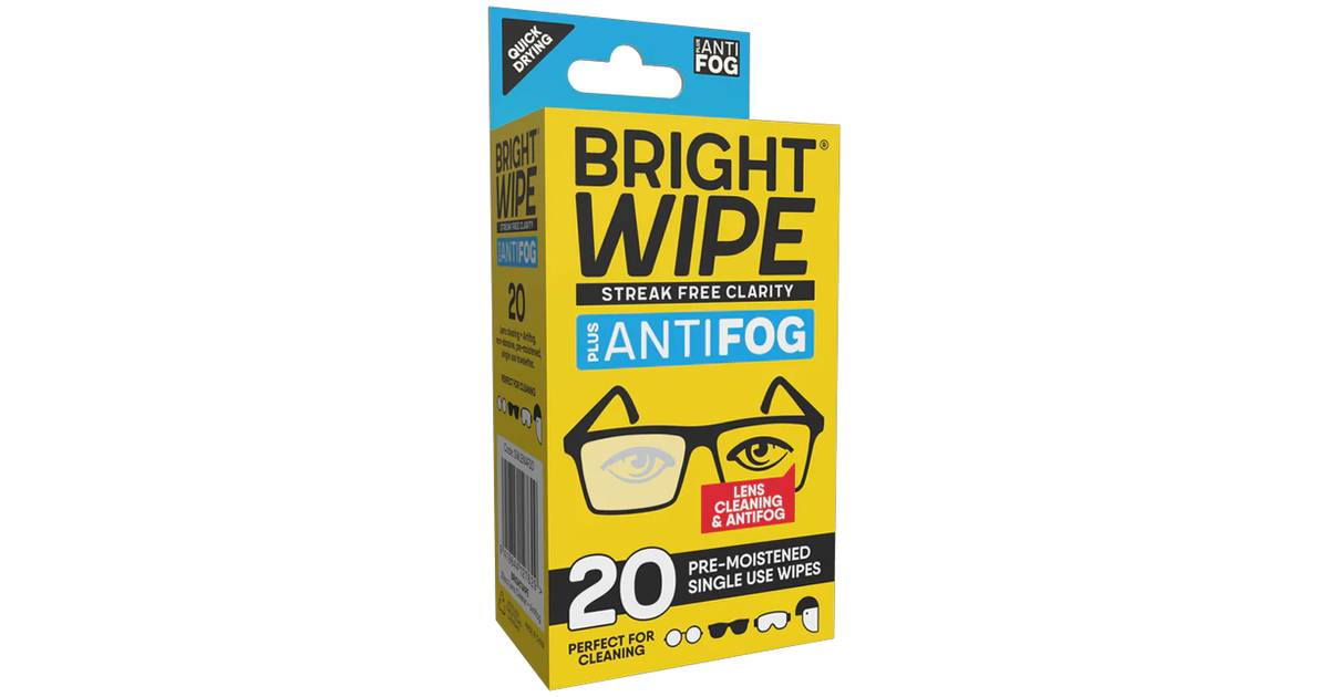 Brightwipe Anti-Fog Lens Cleaning Wipes – 20-Pack for Streak-Free Clarity