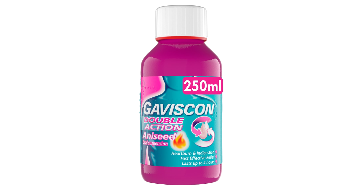 Gaviscon Double Action Aniseed 250ml: Rapid Heartburn & Indigestion Relief