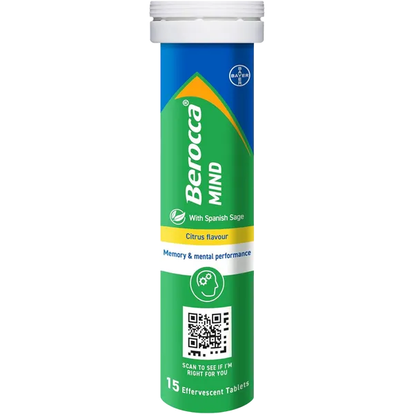 Berocca Mind Effervescent Tablets Citrus Flavour – Pack of 15 for ...