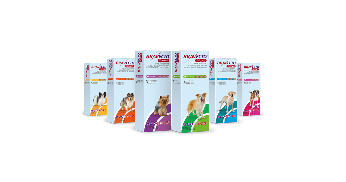 Bravecto TriUNO 50 mg Chewable Tablet – Broad-Spectrum Flea, Tick ...