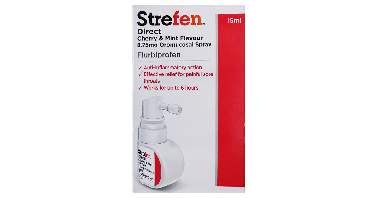 Strefen Direct Cherry & Mint 15 ml – Fast-Acting Sore Throat Spray (8. ...
