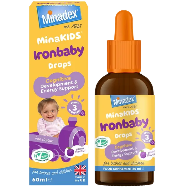 MinaKIDS Ironbaby Drops 60ml | Essential Iron for Kids