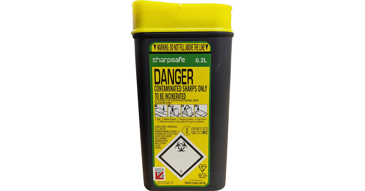 Sharpsafe 0.2L Sharps Bin | Compact & Safe Disposal