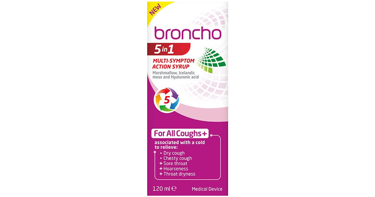Buy Broncho 5 in 1 Multi-Symptom Cough & Cold Syrup 120ml