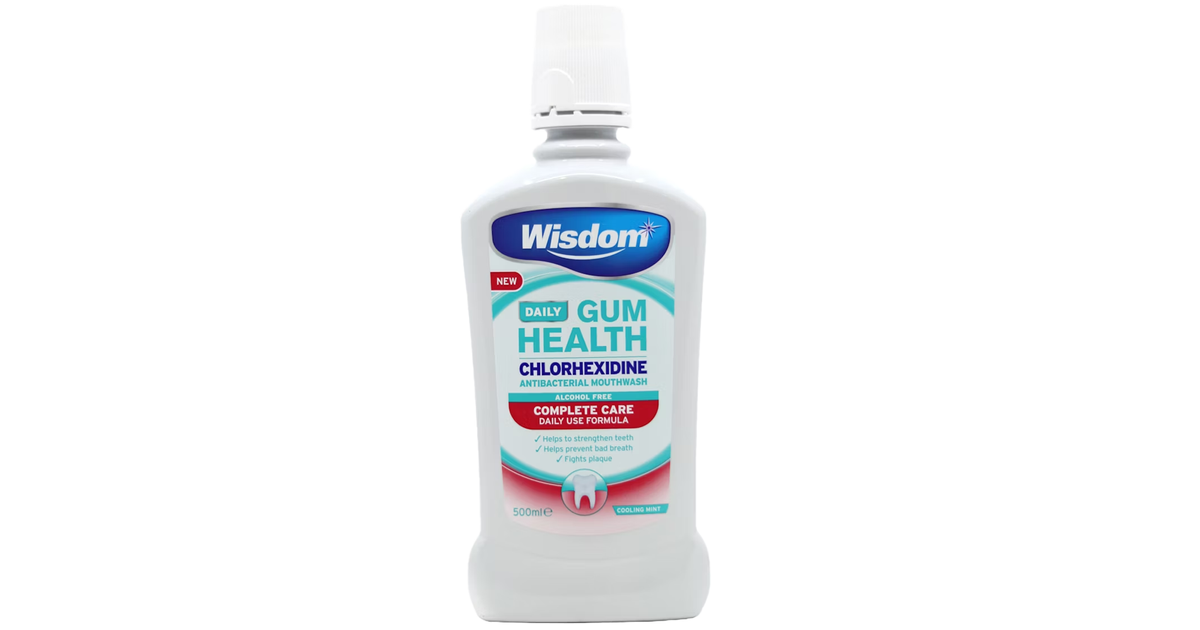 Wisdom Daily Gum Health Chlorhexidine Alcohol Free Mouthwash 500ml
