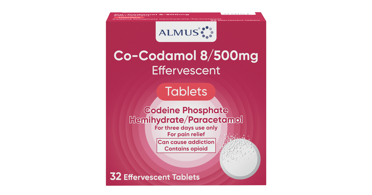 Almus Co-Codamol 8/500mg Effervescent Tablets Pack of 32