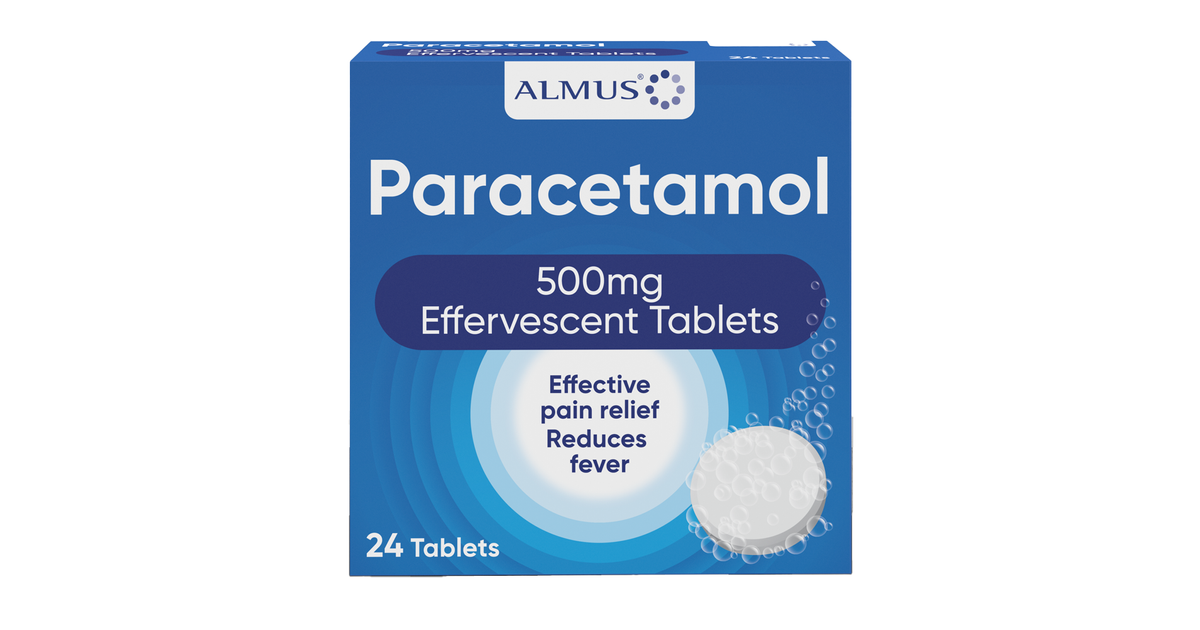 Almus Paracetamol 500mg Effervescent Tablets Pack of 24