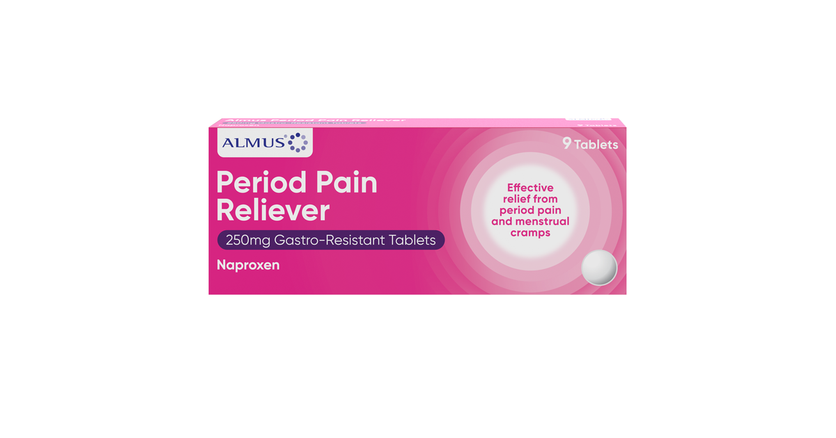 Almus Period Pain Reliever 250mg Tablets Pack of 9