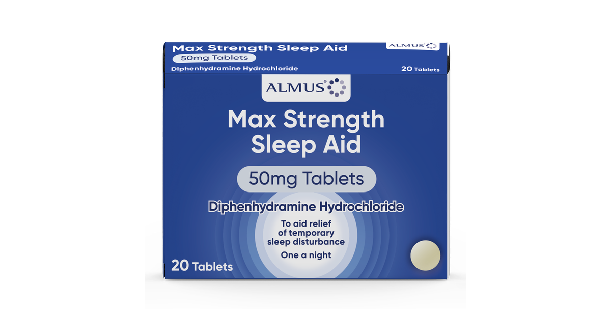 Almus Max Strength Sleep Aid 50mg Tablets | Weldricks