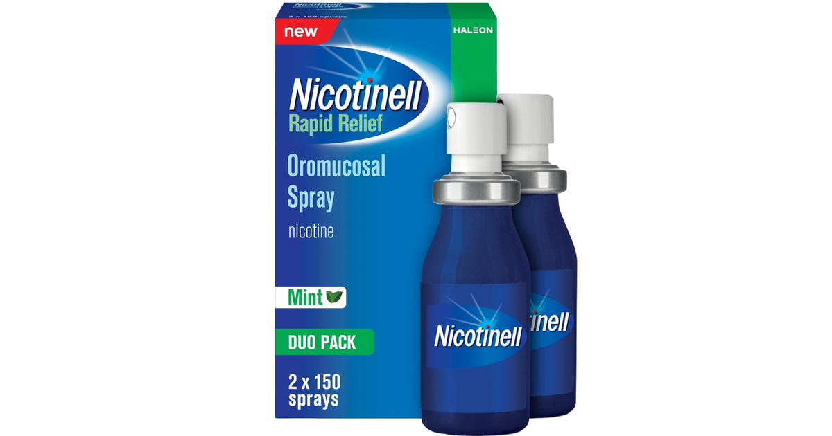 Nicotinell Rapid Relief Mint Mouth Spray Duo 2×13.2 ml – Fast 1 mg ...
