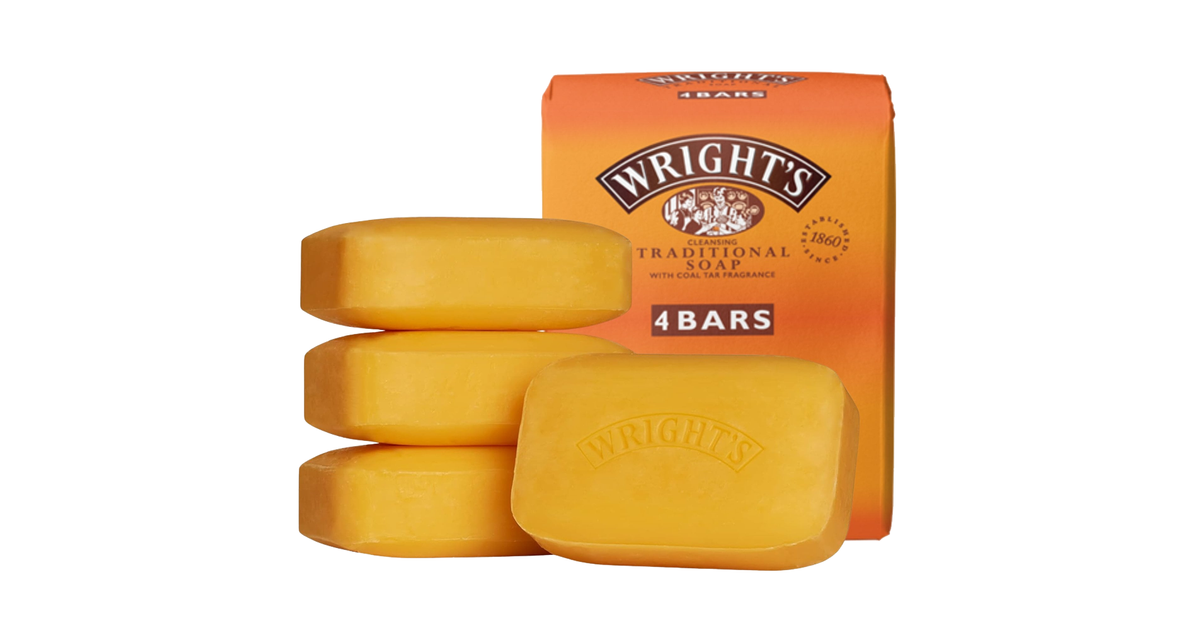 Wrights Traditional Soap with Coal Tar Fragrance 100g Pack of 4