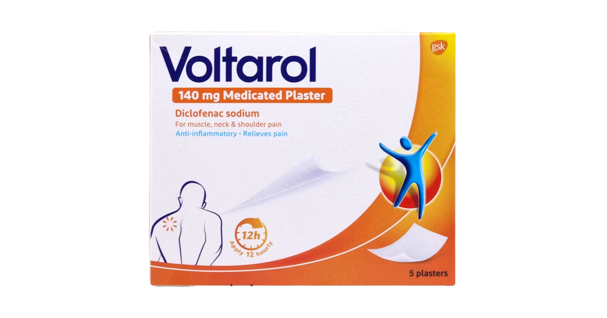 Voltarol Medicated Plaster 140mg One a Day Pack of 5