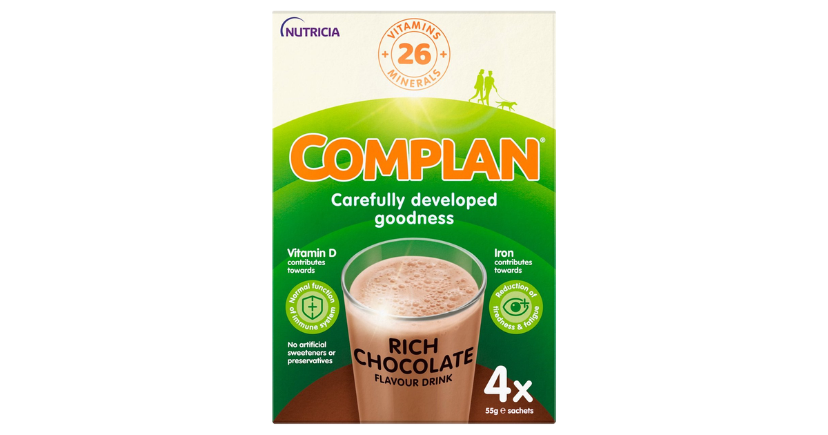 Complan Sachets Chocolate 55g Pack of 4
