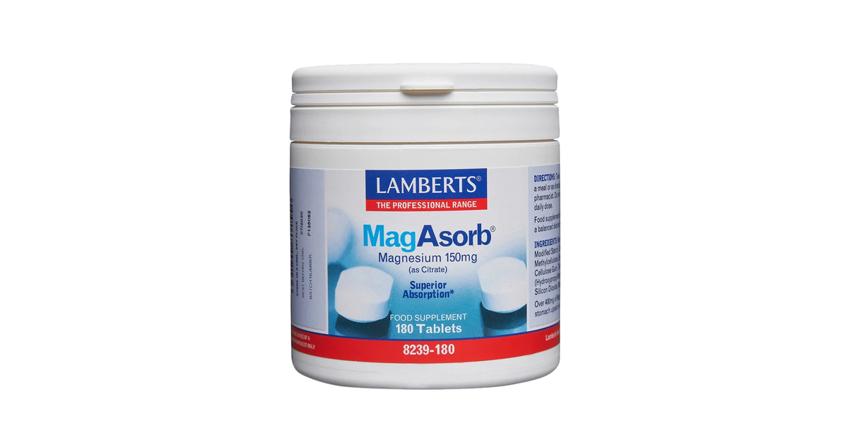 Lamberts MagAsorb: Magnesium Citrate Tablets 180 Pack | Weldricks