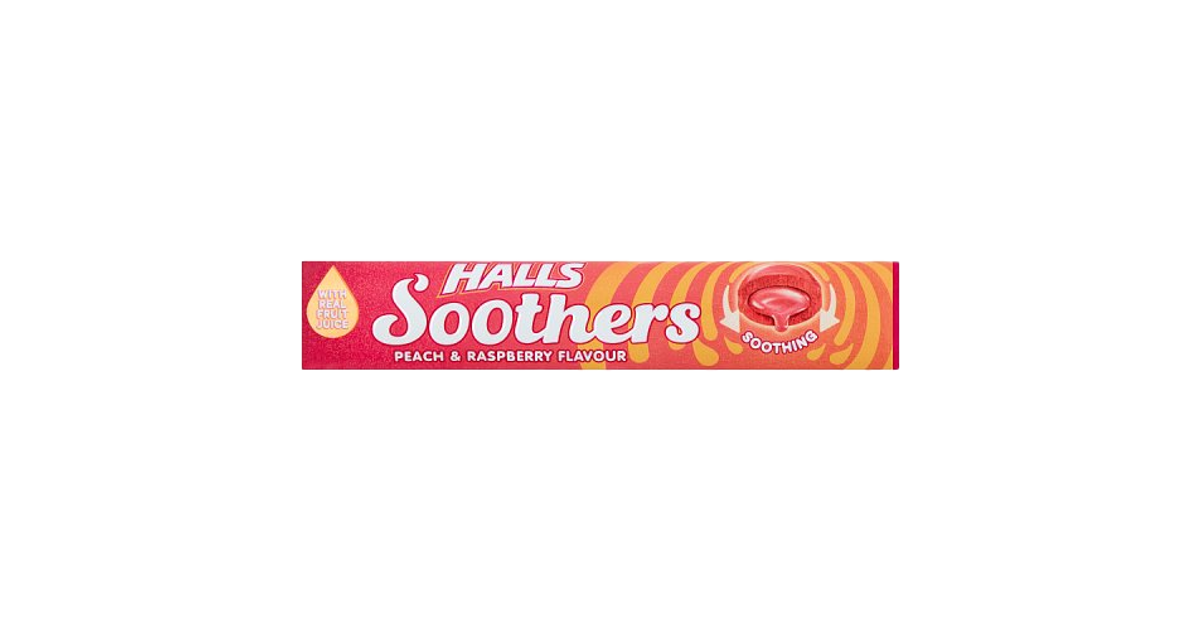 Halls Soothers Peach & Raspberry Flavour Pack of 10