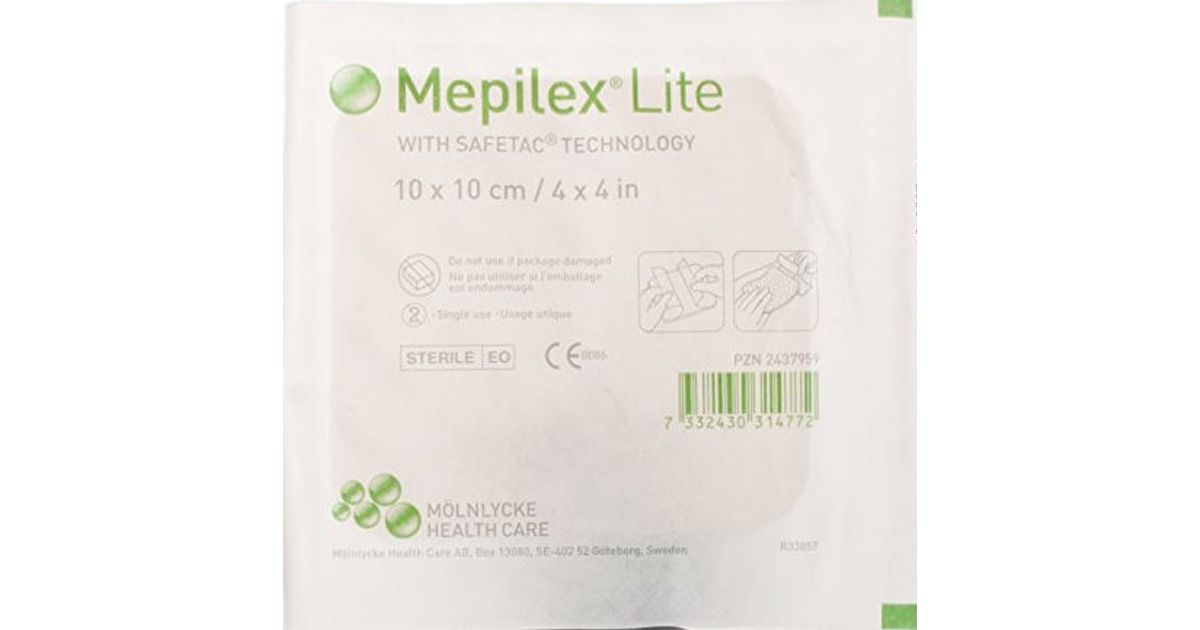Mepilex Lite Soft Silicone Dressing Absorbent 10 x 10cm