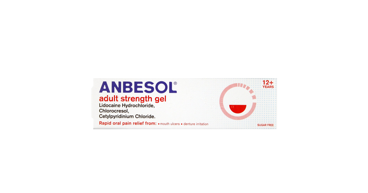 Anbesol Adult Strength Oral Pain Relief Gel 10g