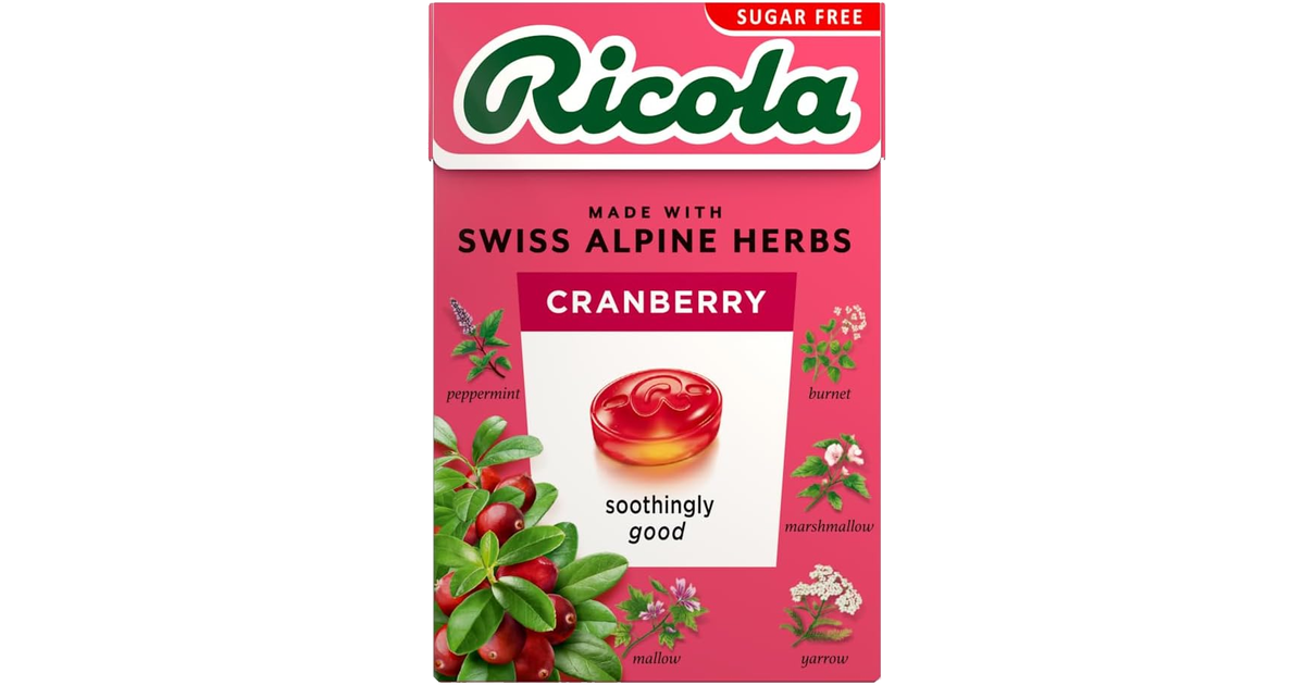 Ricola Swiss Herb Drops Cranberry Sugar Free 45g