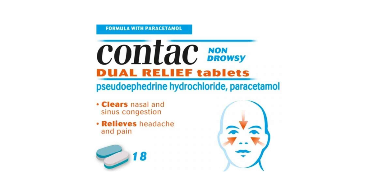 Contac Non-Drowsy Dual Relief Capsules - Fast Cold & Flu Relief