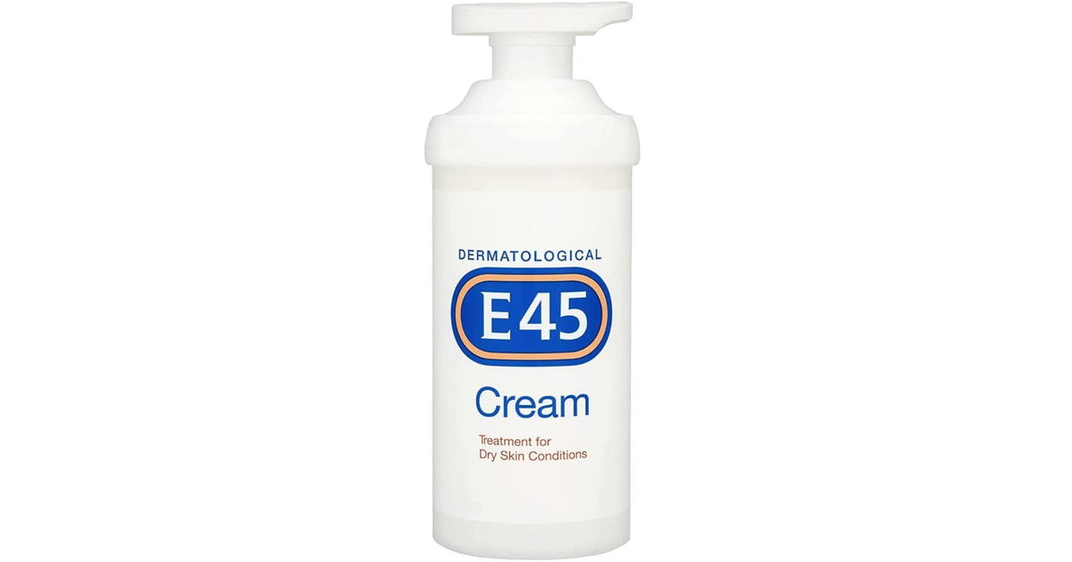 E45 Cream Pump Dispenser 500g for dry itchy flaky skin and sunburn.