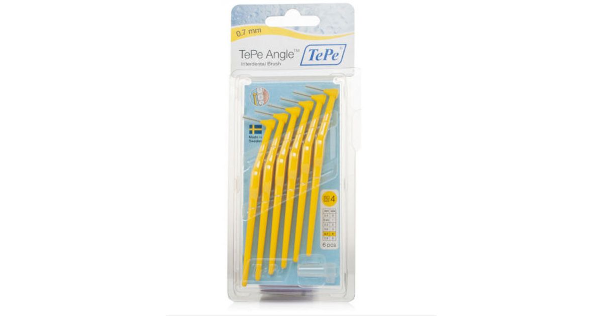 Tepe Angle Interdental Brushes Yellow 0.7mm Pack of 6