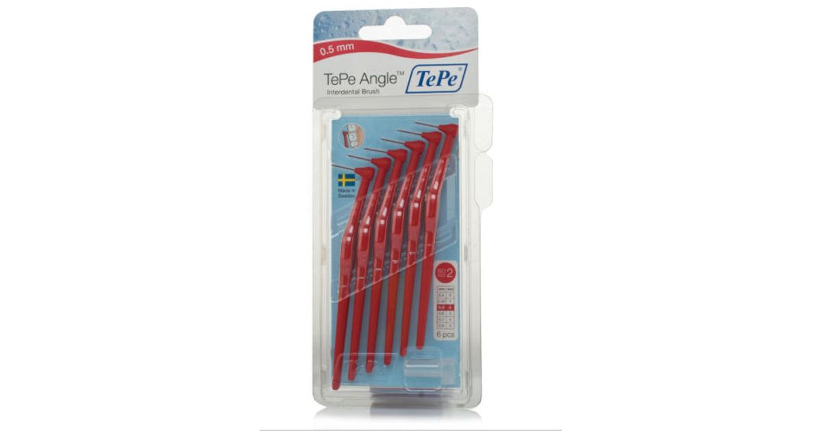 Tepe Angle Interdental Brushes Red 0.5mm Pack of 6