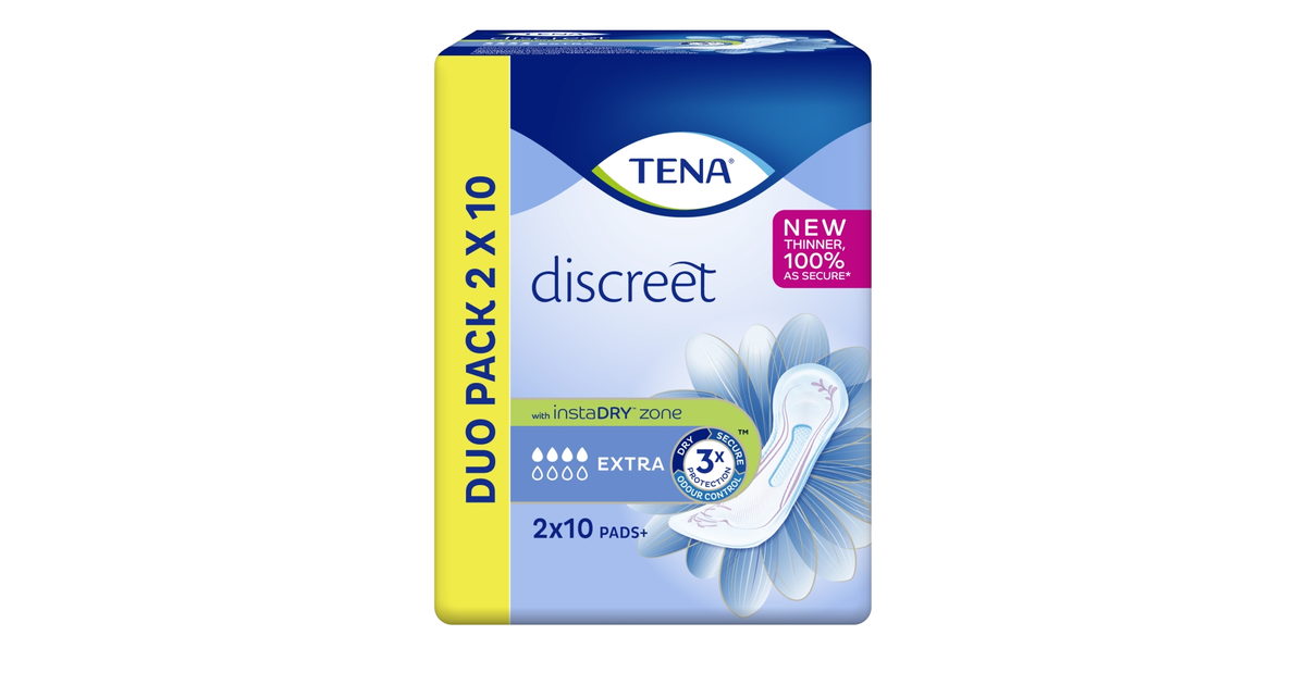 TENA Discreet Extra Pads Pack of 10 Duo