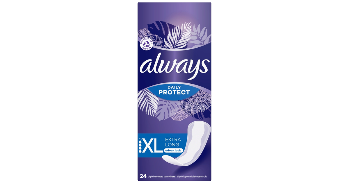 Always Daily Protect Extra Long Liners Pack of 24