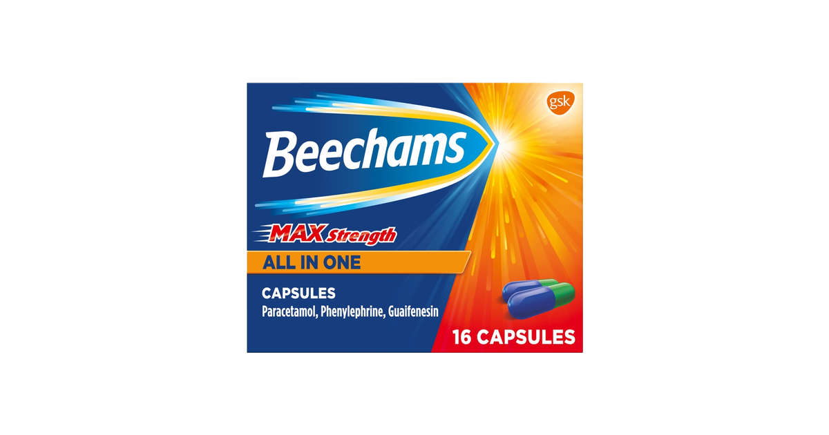 Beechams Max Strength All in One Capsules 16 - Cold & Flu Relief